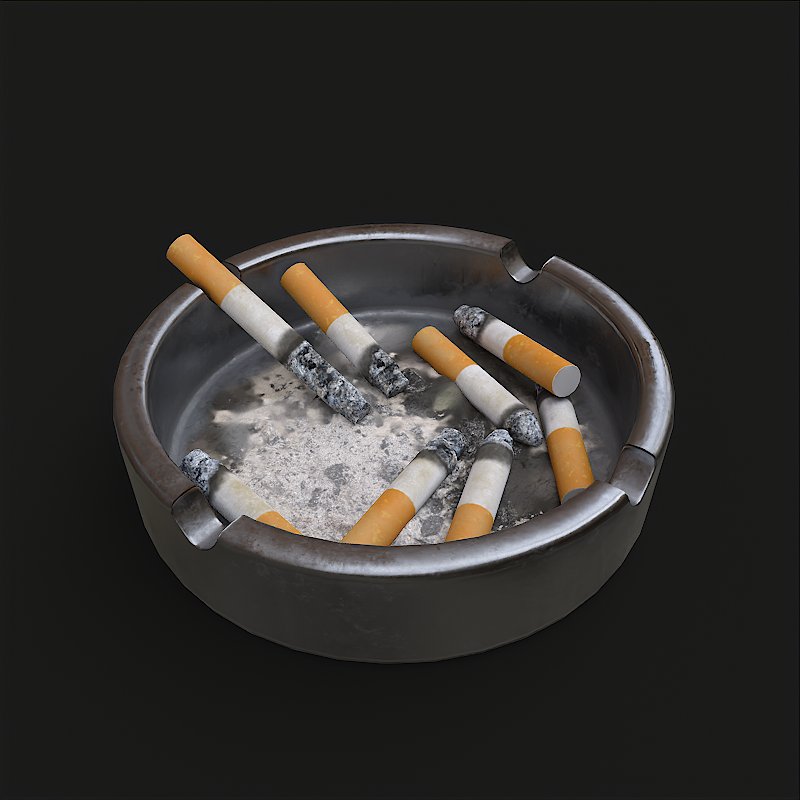 Full Metallic Ashtray | Restaurant / Bar models | BlenderKit