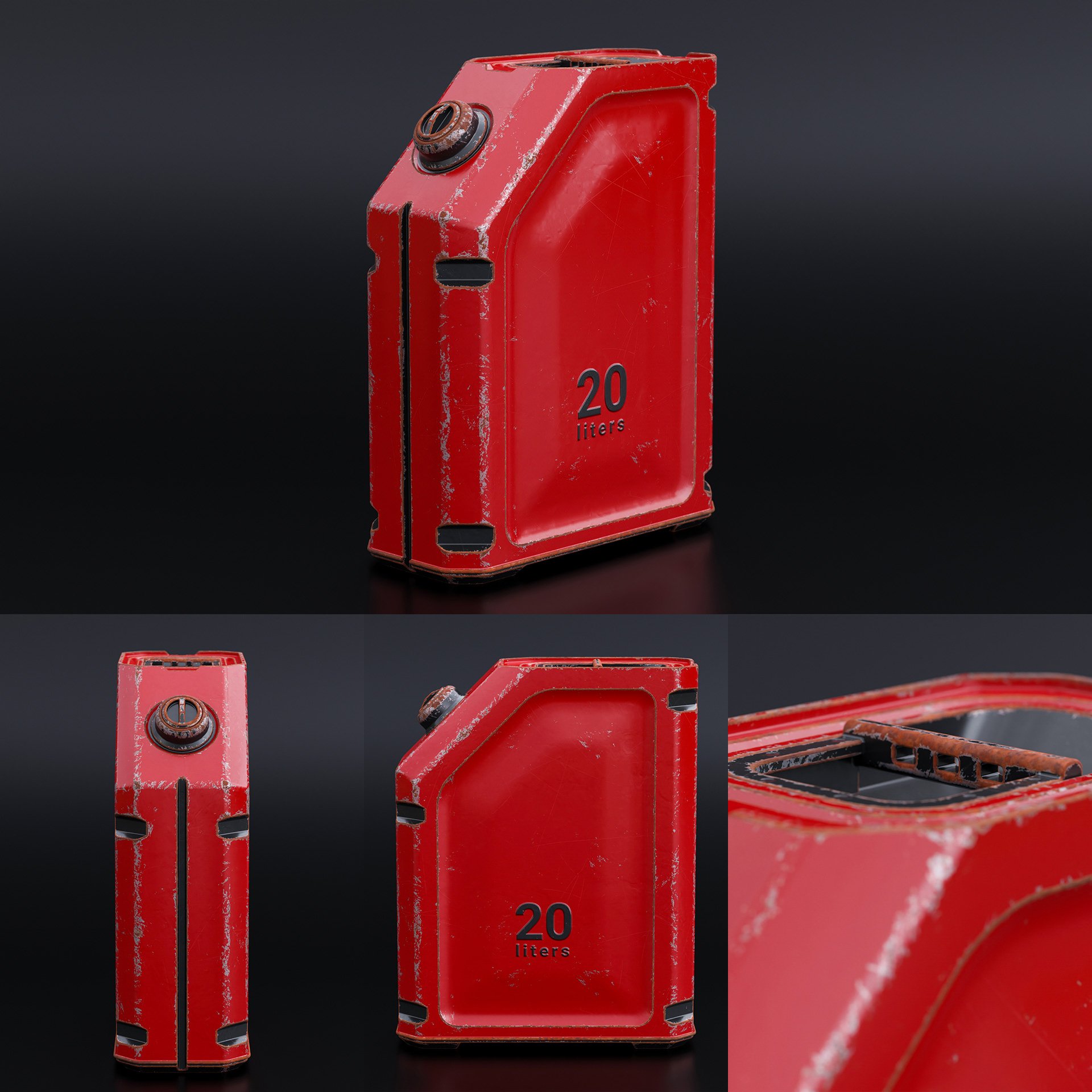 Rusty modern gas can 15x35x45 | Containers models | BlenderKit