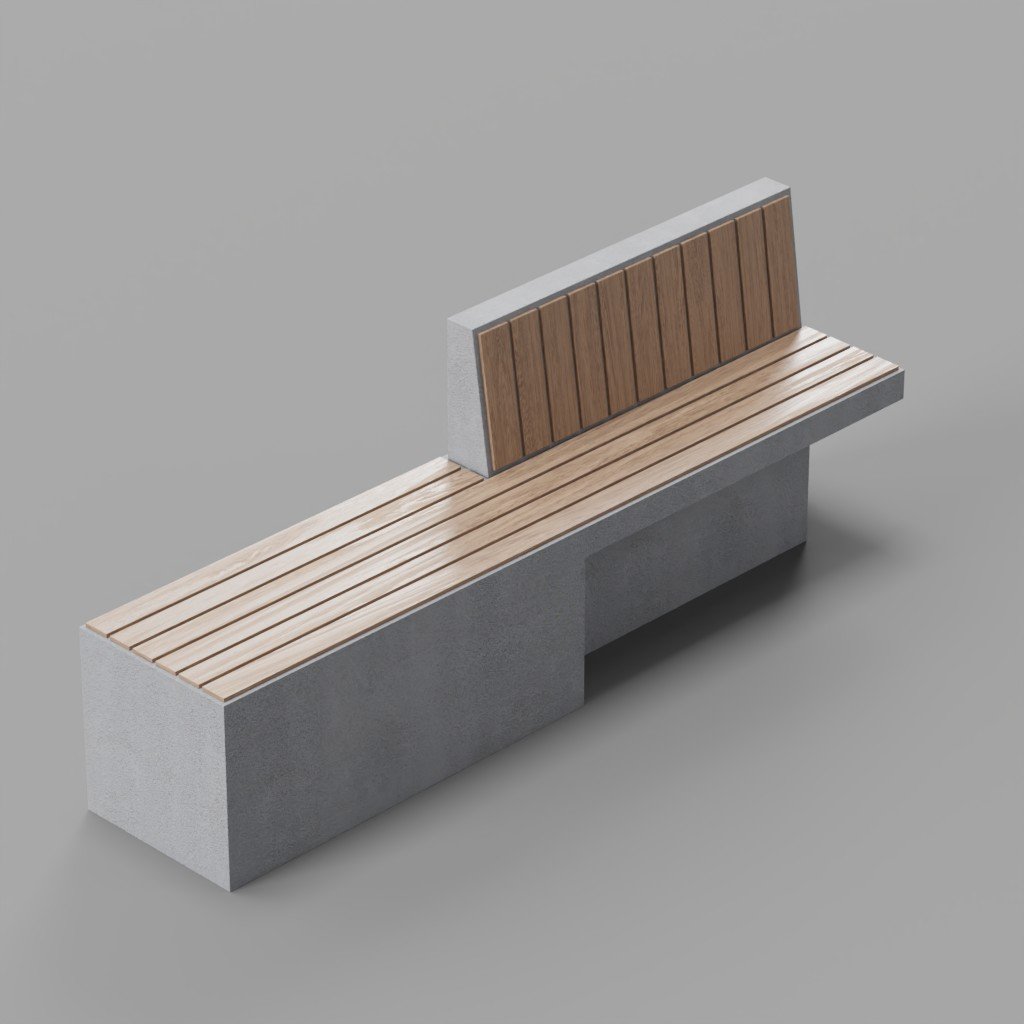 Landscape Seating Bench | FREE Benches models | BlenderKit