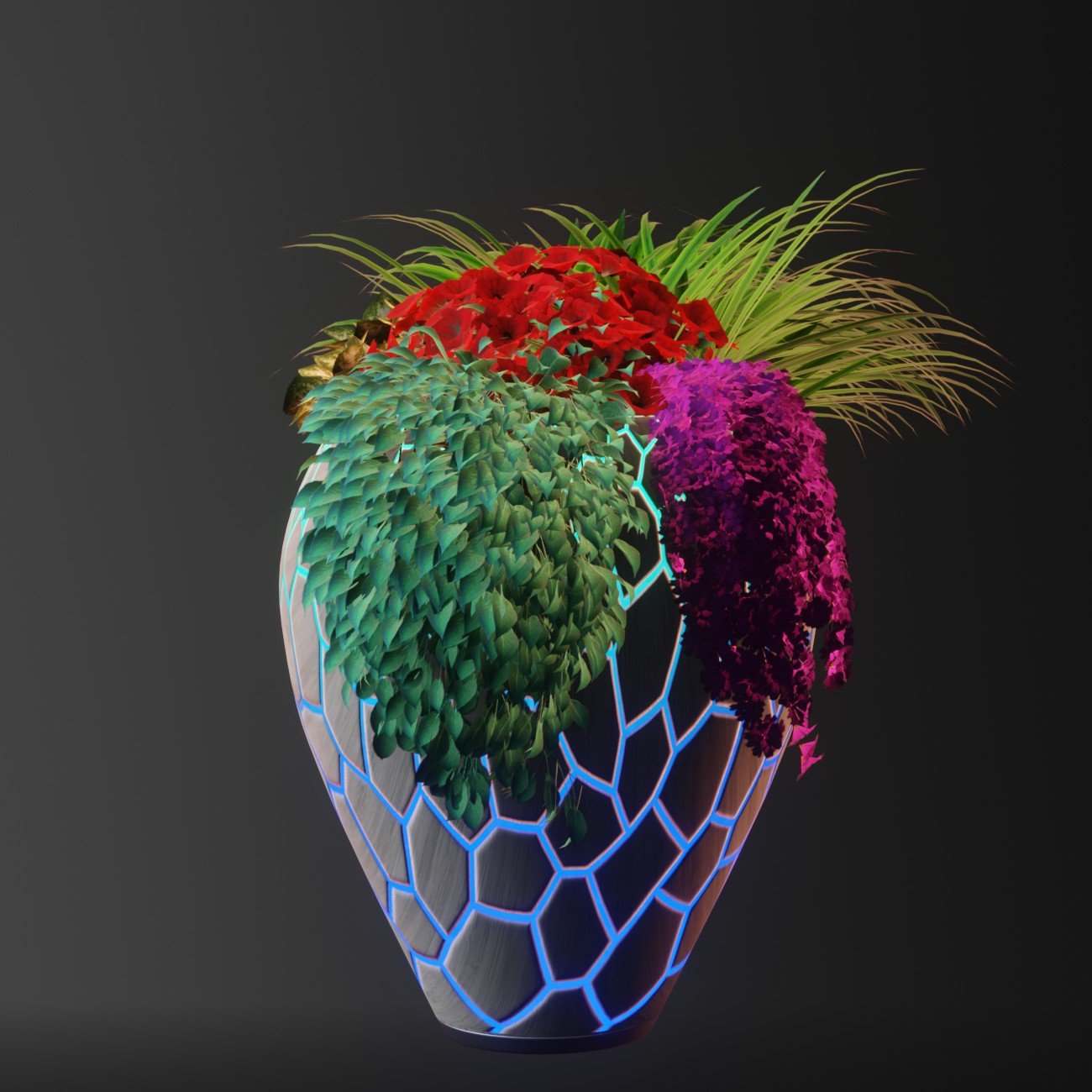 Mixed plantation container 2 | Plants models | BlenderKit