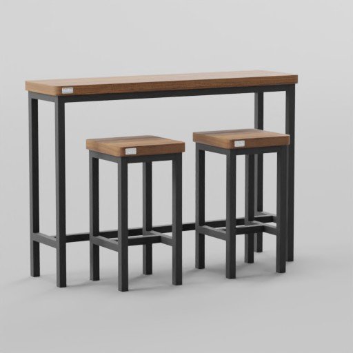Informa Table Bar Set 150x40x105 | Chair-table Sets models | BlenderKit