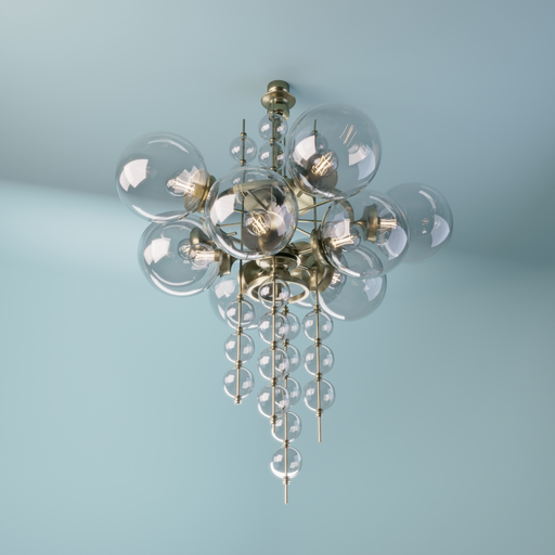 Antique Glass Orb Chandelier | Ceiling Lights models | BlenderKit
