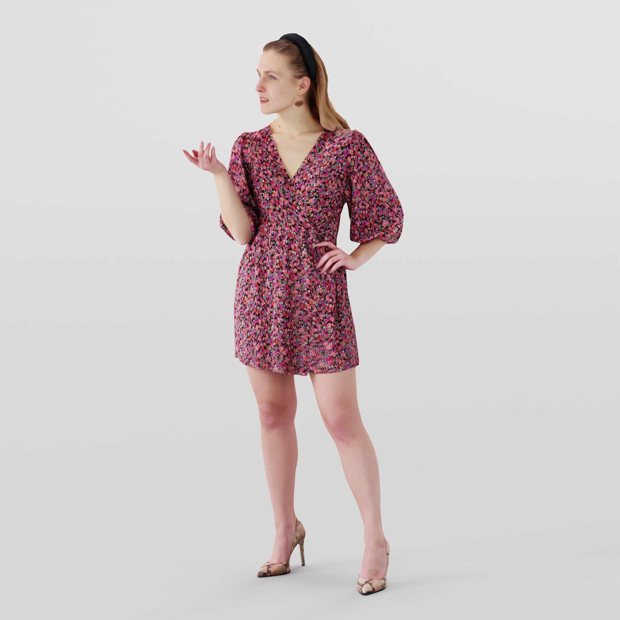 Girl in a colorful dress | Women models | BlenderKit