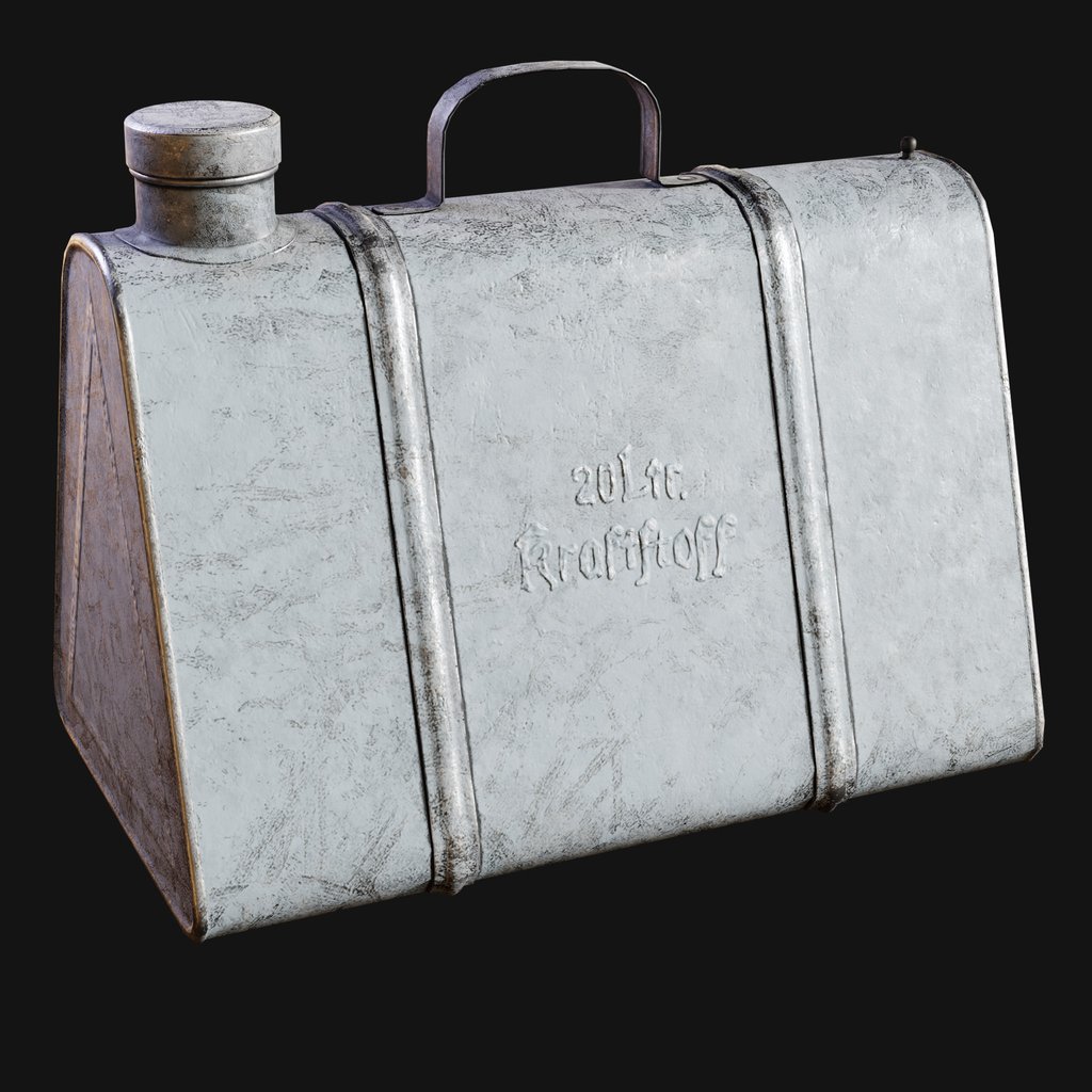 WW2 Triangular 20L German Can Painted | Military models | BlenderKit