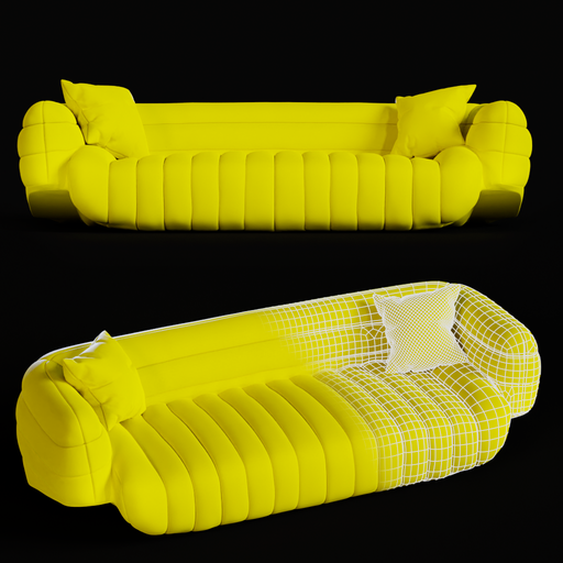 Yellow Sofa "Submarine" | Sofas models | BlenderKit