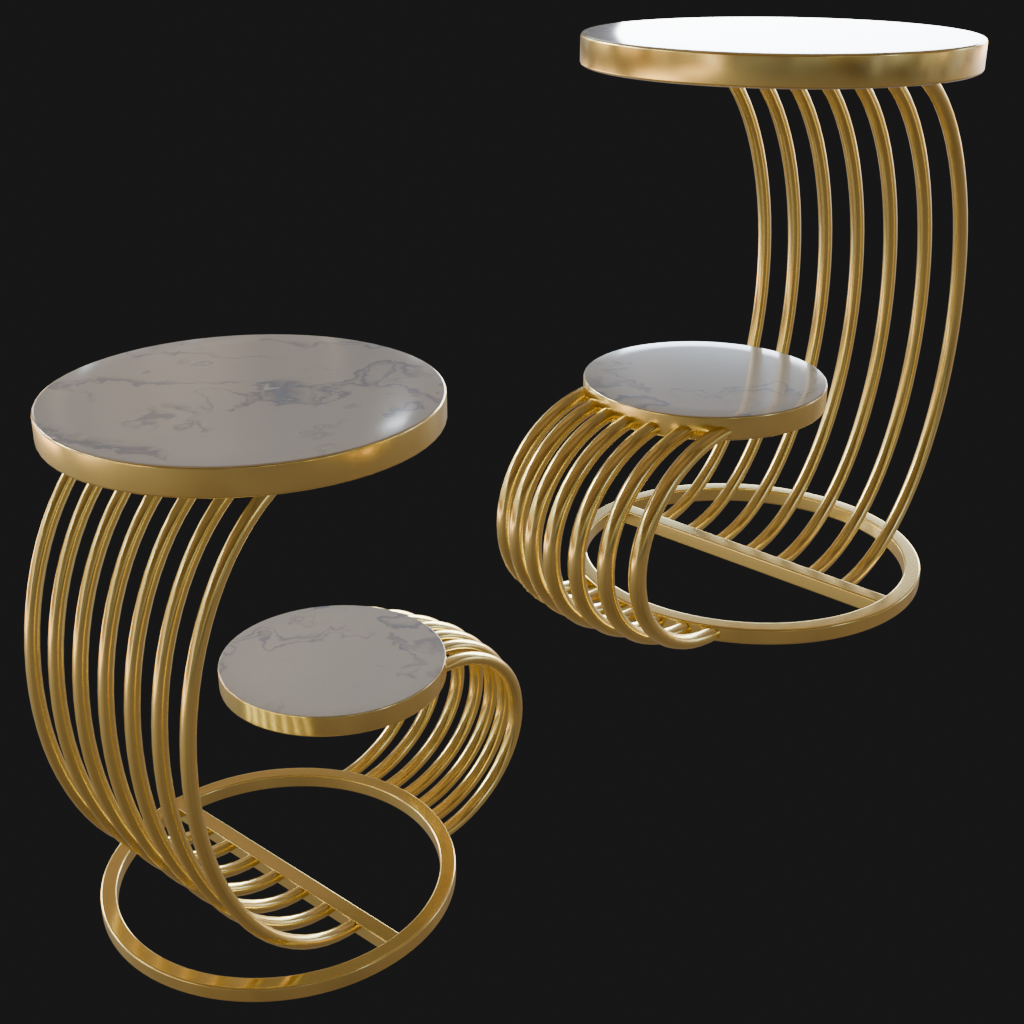 Spiral Nesting Tables | Tables models | BlenderKit
