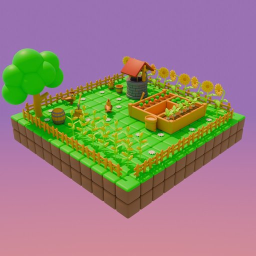 Cute Cartoony Farm Scene | FREE Cartoon scenes | BlenderKit