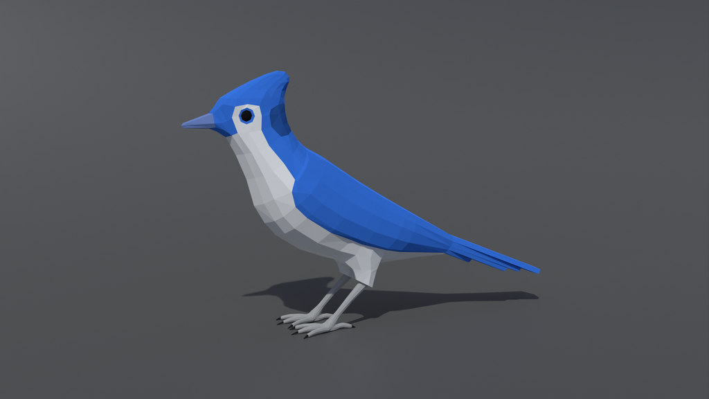 Low Poly Blue Jay | Birds models | BlenderKit