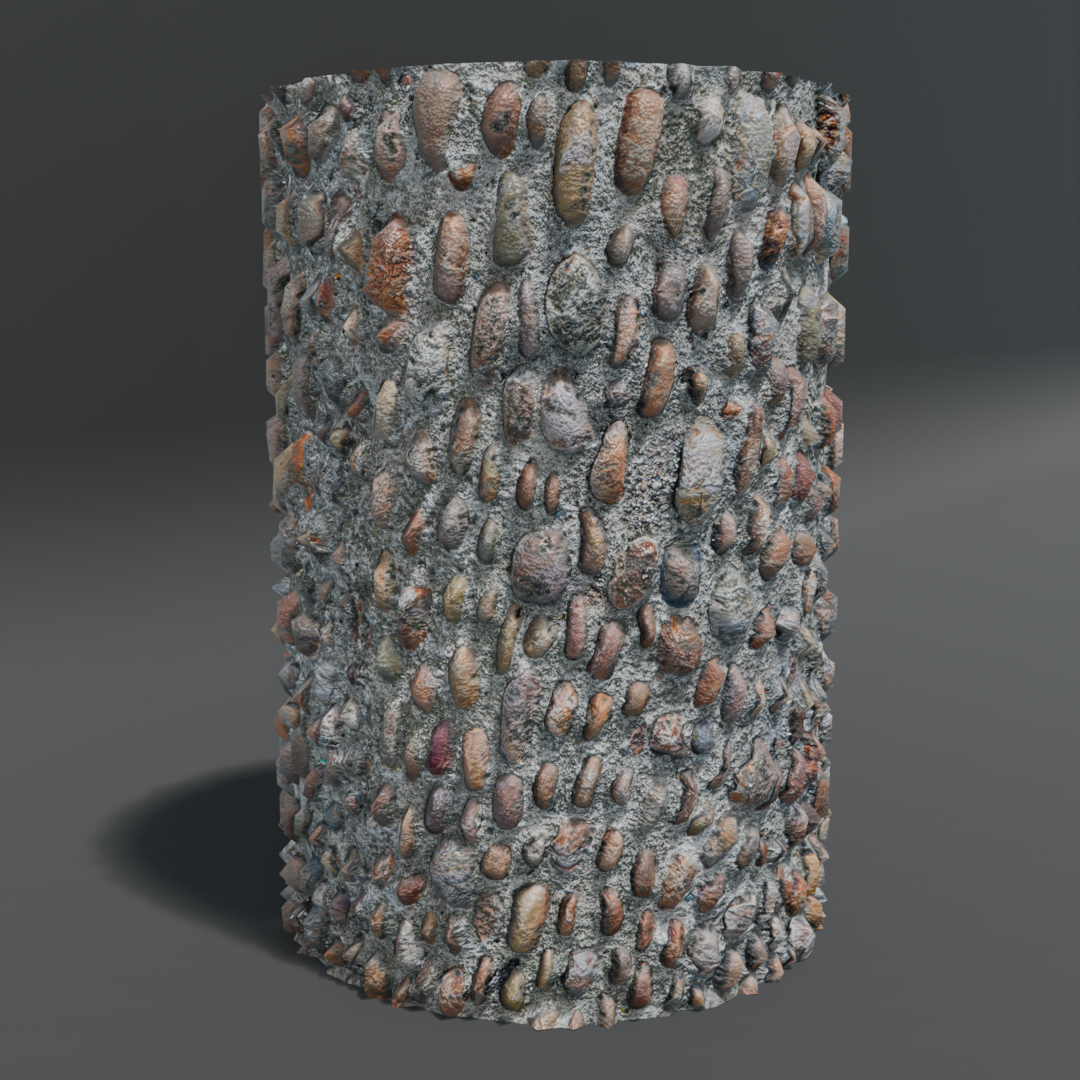 Stone Cylinder Post Pillar Pebbles | Historic Buildings models | BlenderKit
