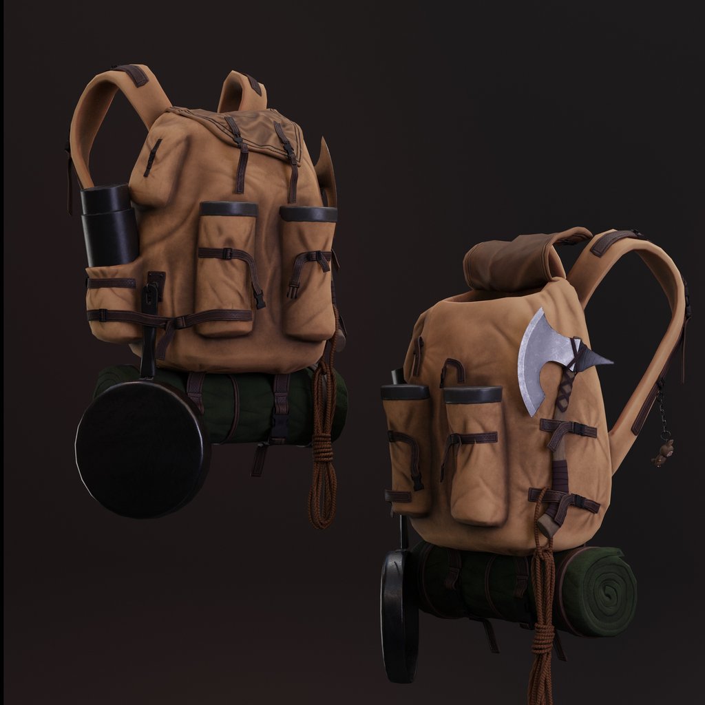 Adventure Survival Backpack | Bags & Suitcases models | BlenderKit