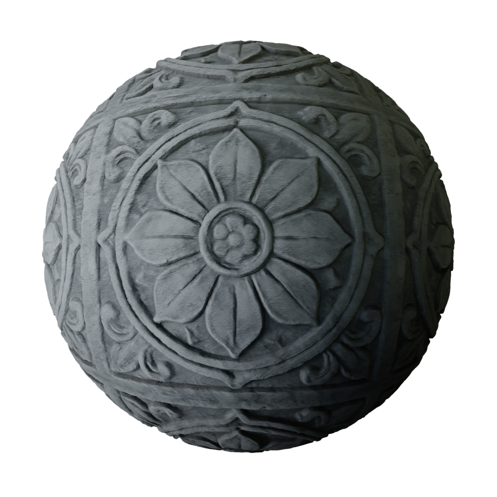 Floral Granite Stone Engraving | FREE stone materials | BlenderKit