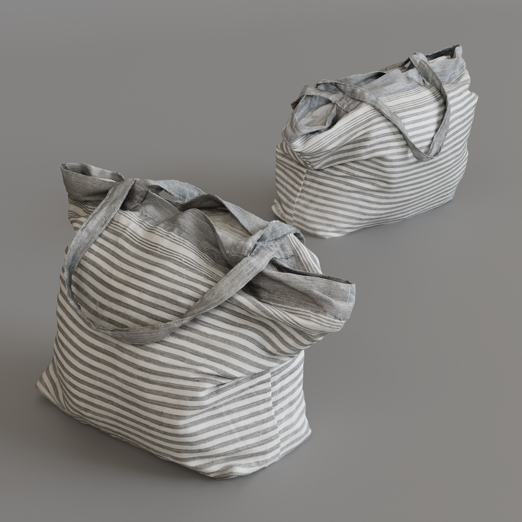 Striped fabric bag | Textile models | BlenderKit