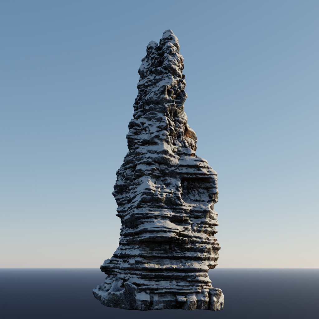 Snow Rugged Rock Formation Modular | Environment Elements models ...