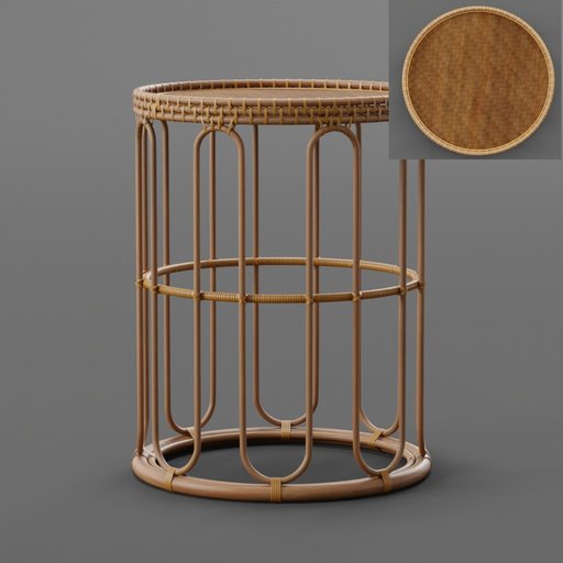 Rattan coffee table | Tables models | BlenderKit