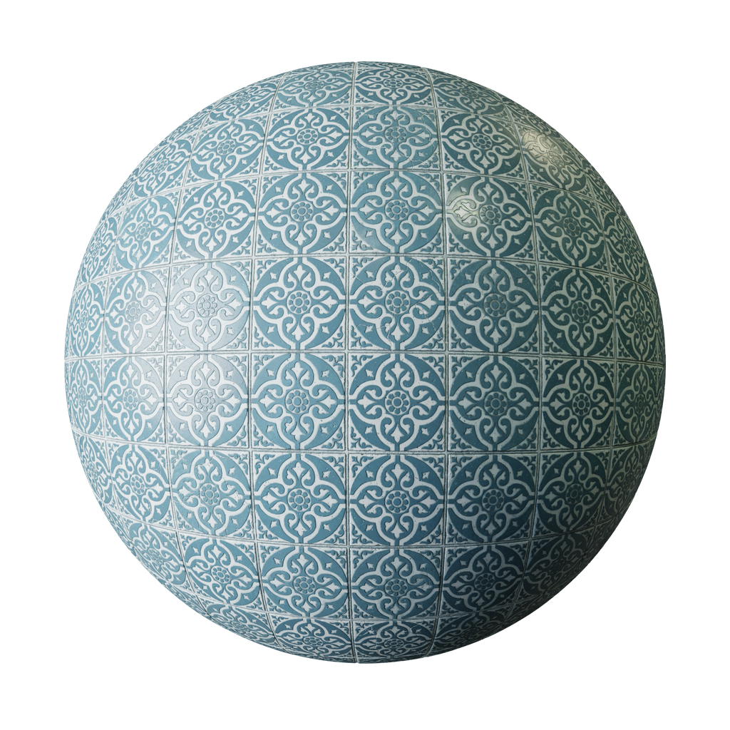 Decorative blue tiles | FREE tiles materials | BlenderKit