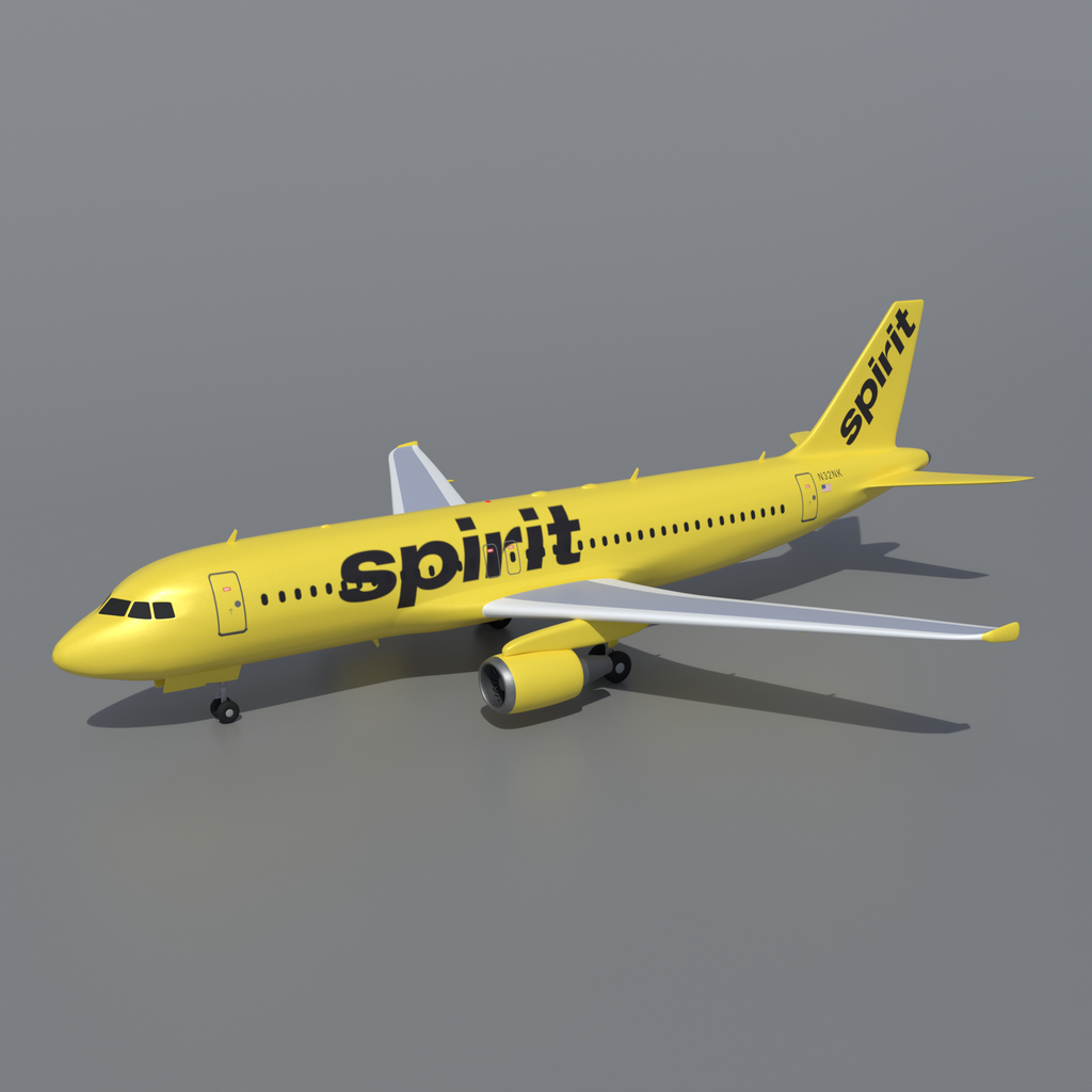 Airbus A320 Spirit Airlines | Airplane models | BlenderKit