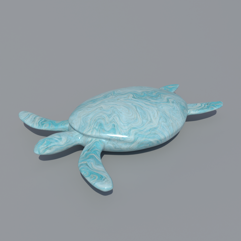 Sea Turtle Marble Statue | Interior Sculptures models | BlenderKit