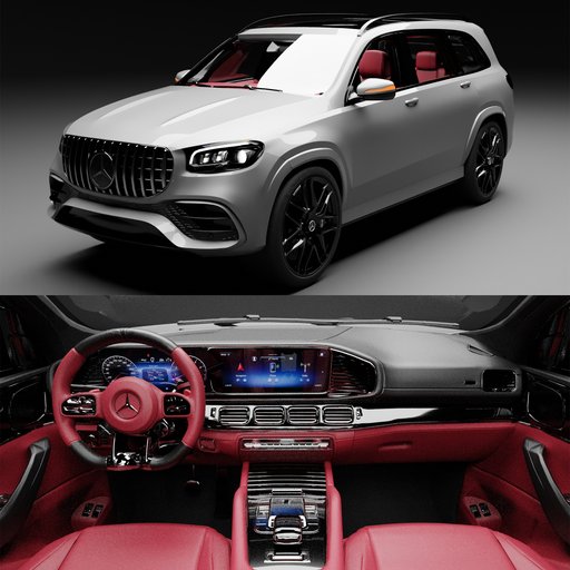 BlenderKit | Download the (Rigged) Mercedes Benz GLS 63 Amg model