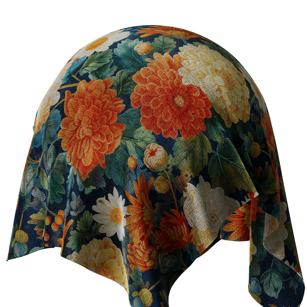 Fabric with floral design | FREE fabric materials | BlenderKit