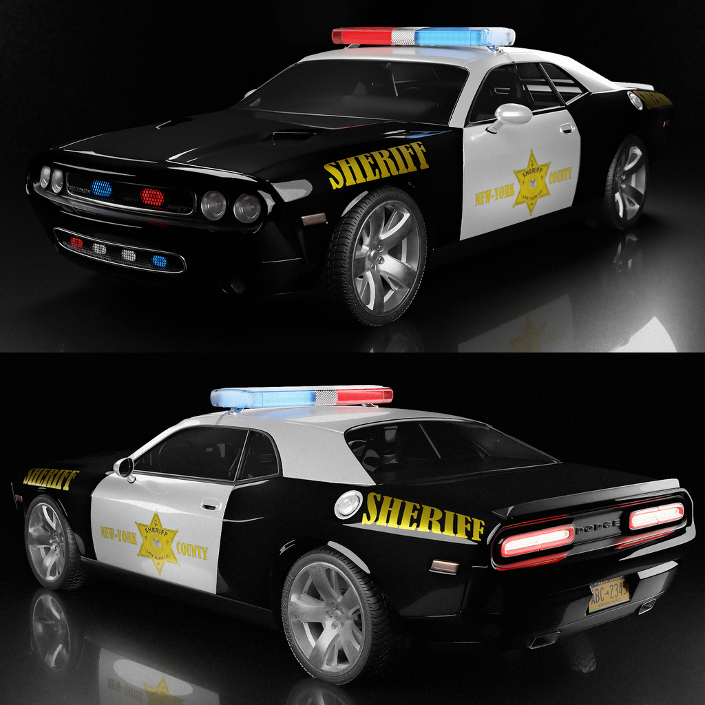Police Car Dodge Challenger 2008 | Modern Cars models | BlenderKit