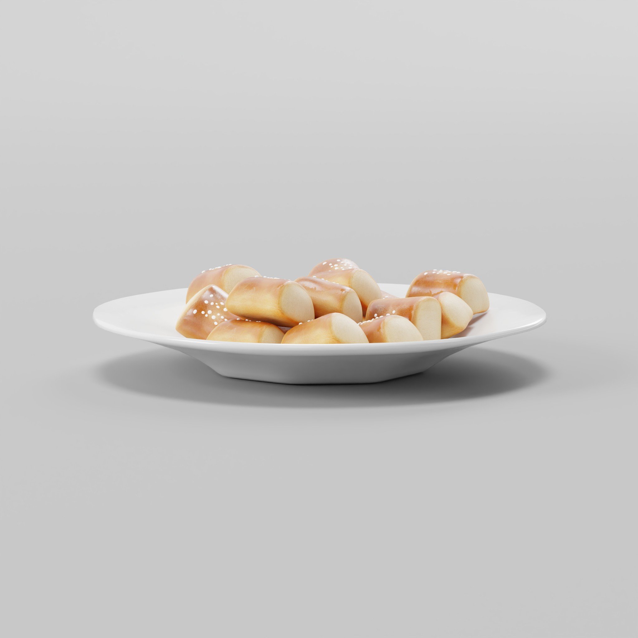 Realistic Pretzel Bites on a Plate | Food models | BlenderKit