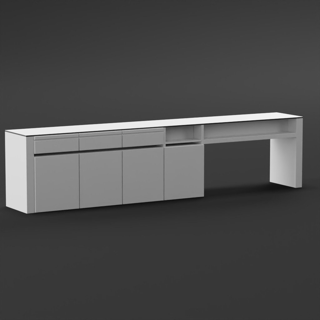 Counter Desk CAMP - laminated | FREE Desks models | BlenderKit