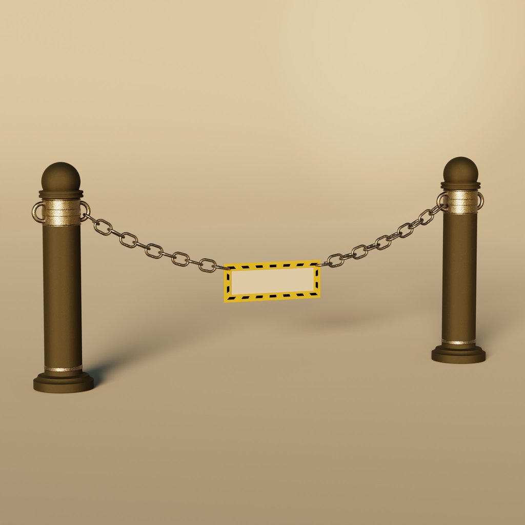Posts with chain | Exterior Elements models | BlenderKit