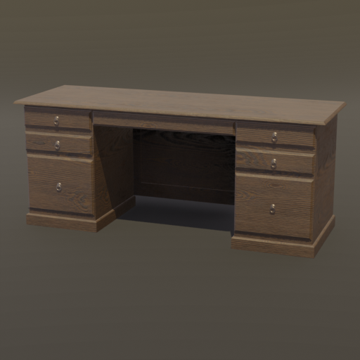 Classic Office Table with Drawers | Office Tables models | BlenderKit