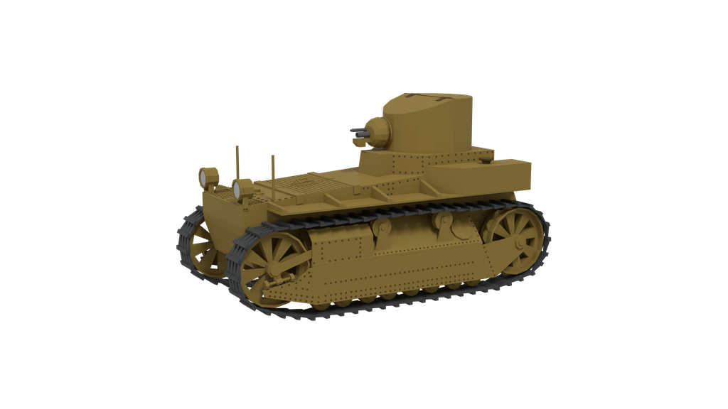 Low Poly T1E1 Cunningham Light Tank | Military Vehicles models | BlenderKit