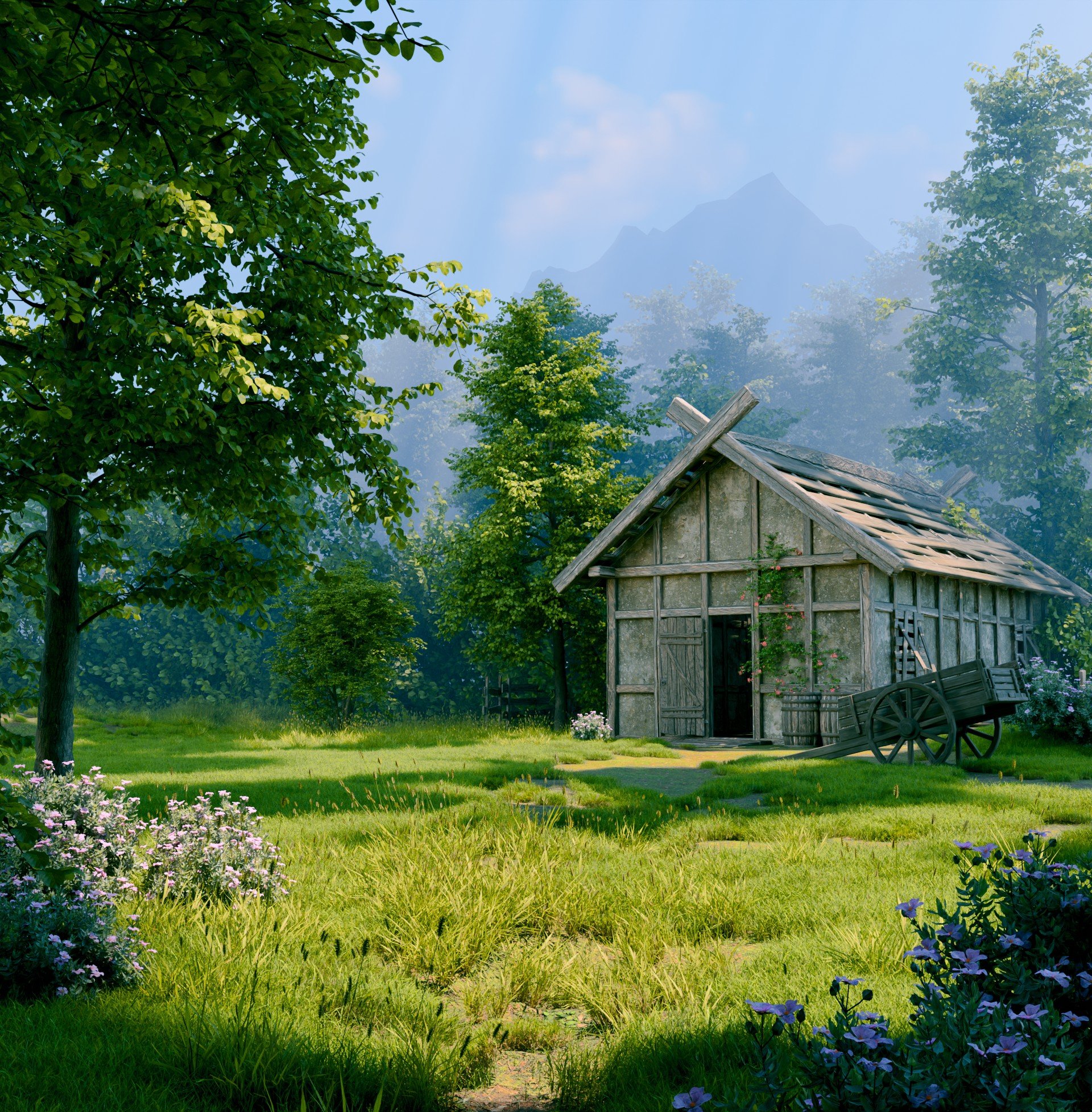 Green Valley | FREE Nature scenes | BlenderKit