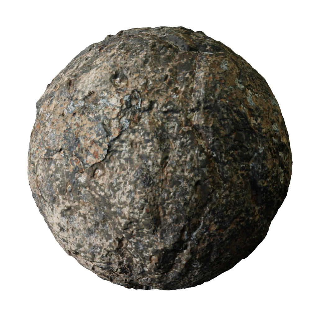 Rock Stone Surface Lichen Scan PBR | FREE rock materials | BlenderKit