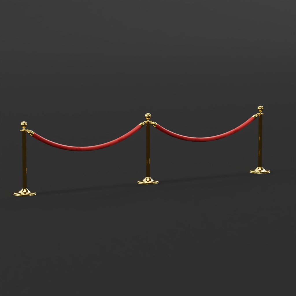 Procedural VIP Queue Stanchions | Restaurant / Bar models | BlenderKit