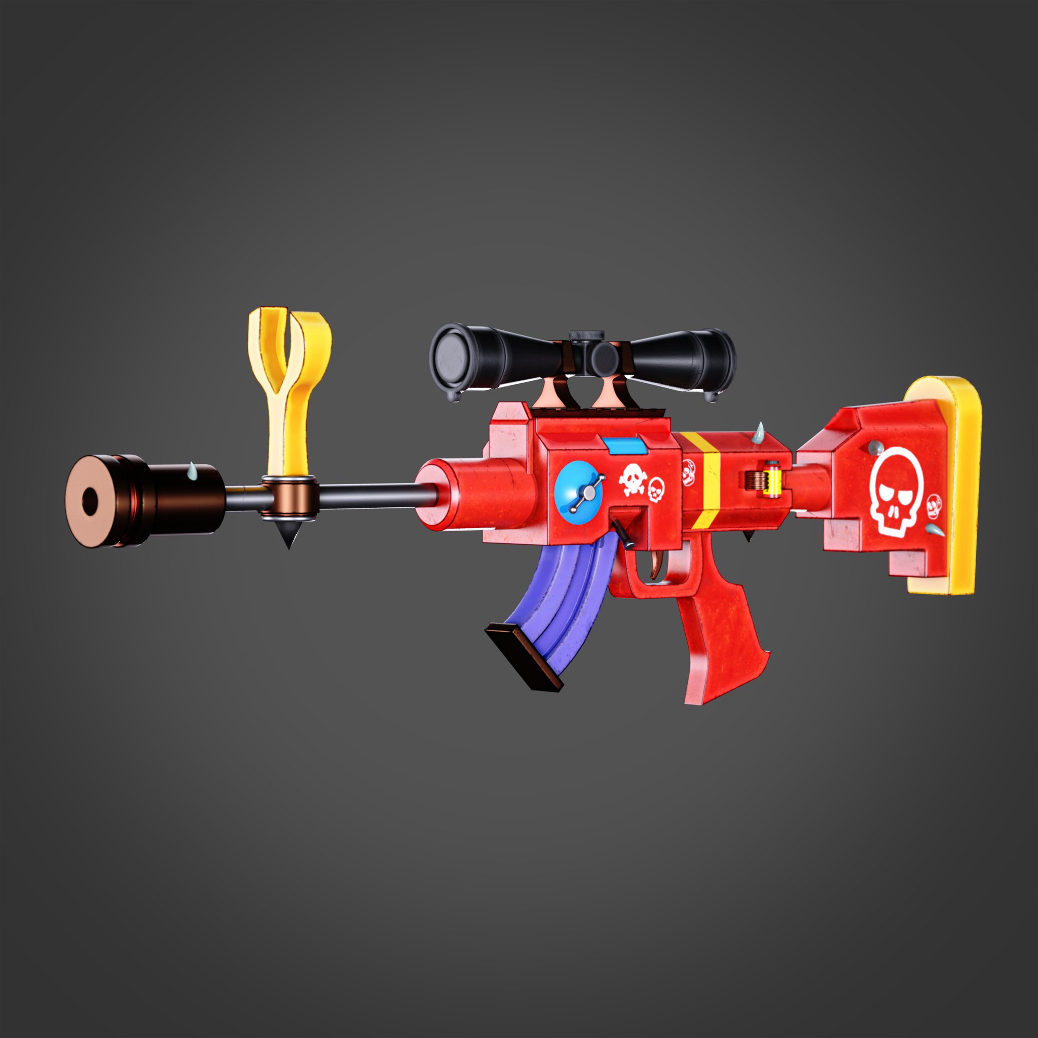 Stylized Gun | Modern Weapons models | BlenderKit