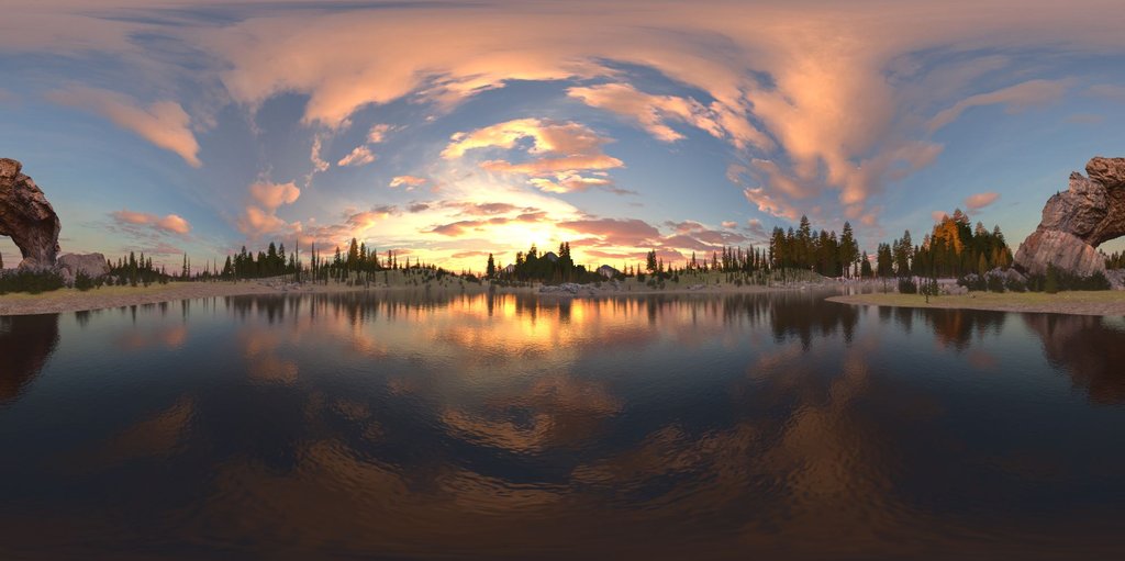 Sunset Lake Panorama HDRI | Landscapes HDRis | BlenderKit