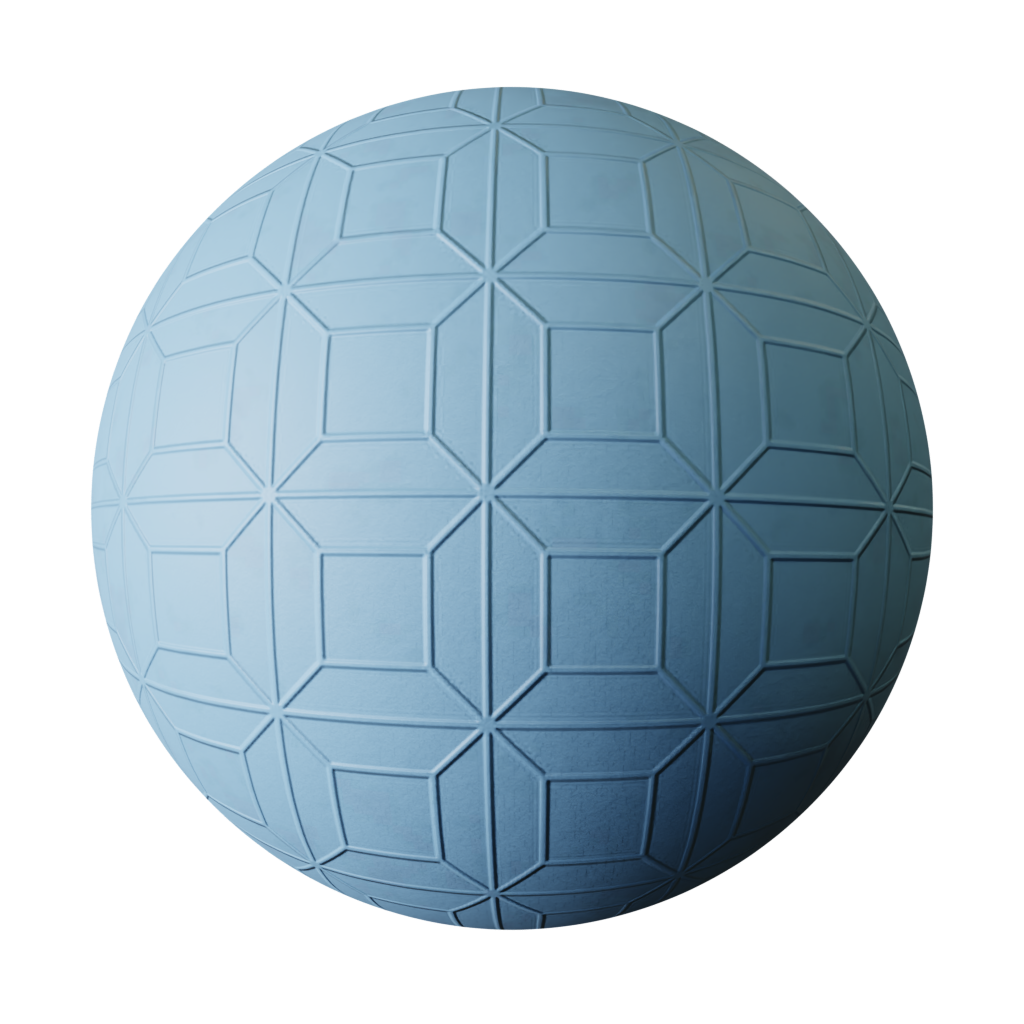 Light Blue Geometric Panel Design | FREE tiles materials | BlenderKit