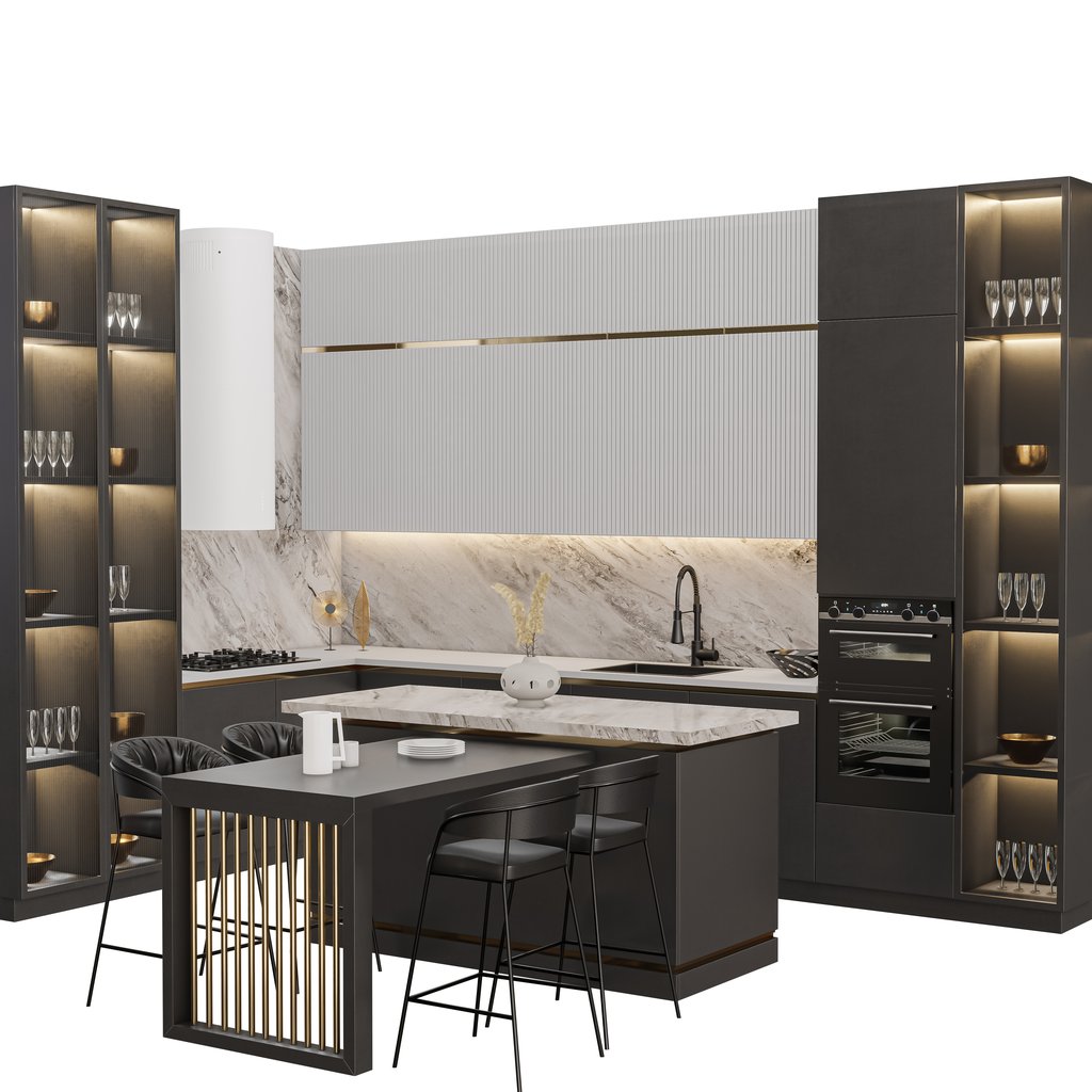 Kitchen modern A | Kitchen Sets models | BlenderKit