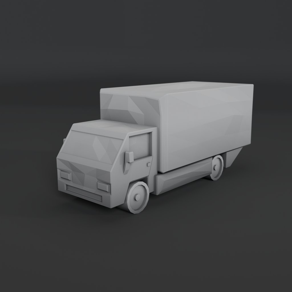 Low-poly chiller truck | FREE Trucks models | BlenderKit