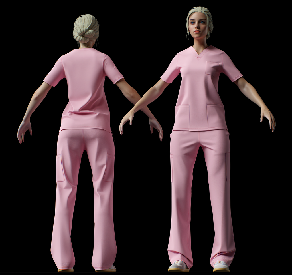 Nurse Doctor, Medical Scrubs | Women models | BlenderKit
