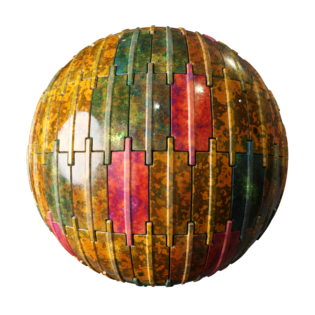 Tiles Blue & Orange | FREE tiles materials | BlenderKit