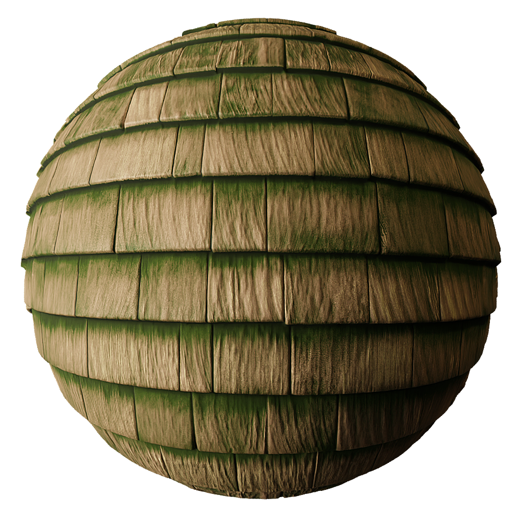 Shingle Roof Tiles Green | FREE roofing materials | BlenderKit