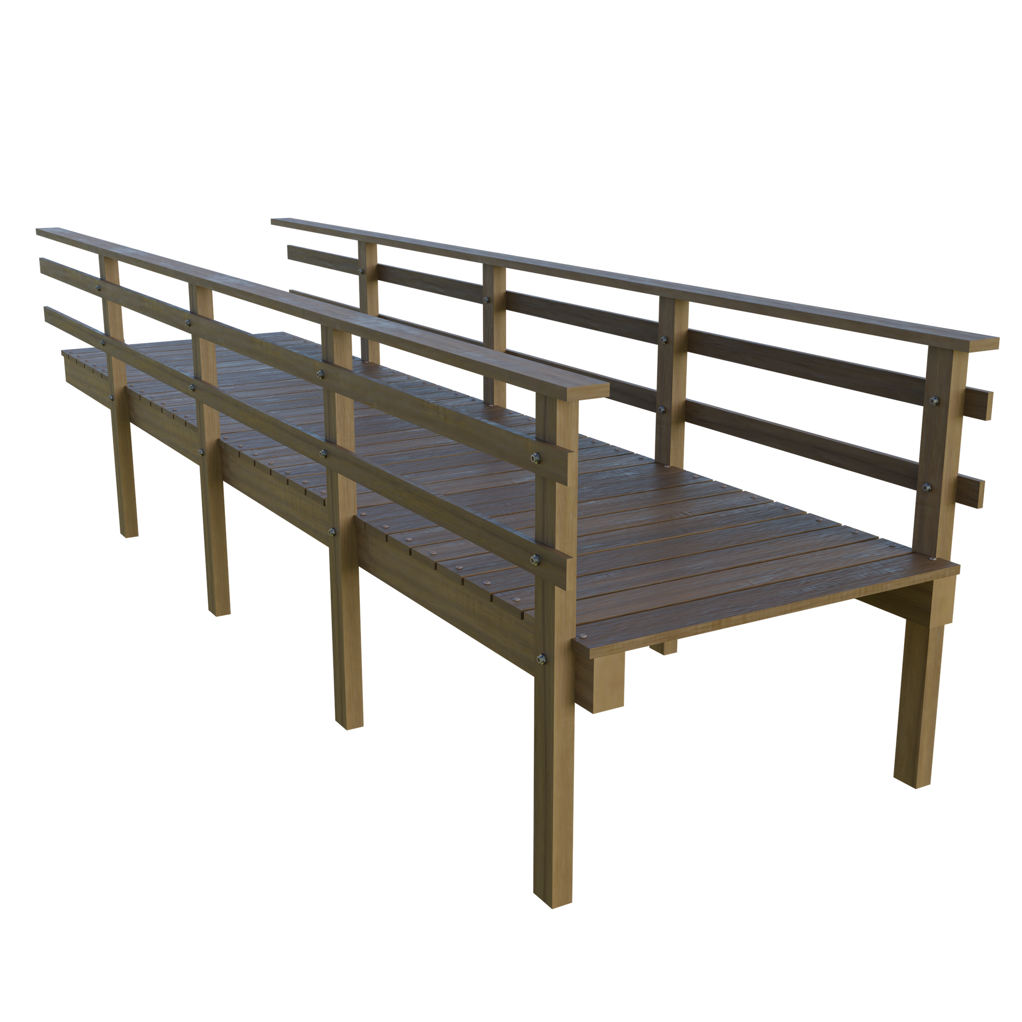 Editable wooden bridge | Architectural Structures models | BlenderKit