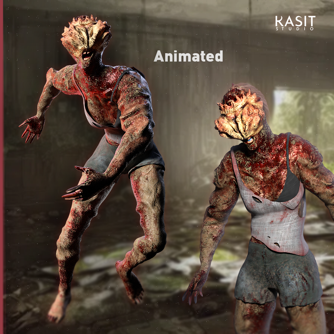 Clicker animated zombie | Monsters & Creatures models | BlenderKit