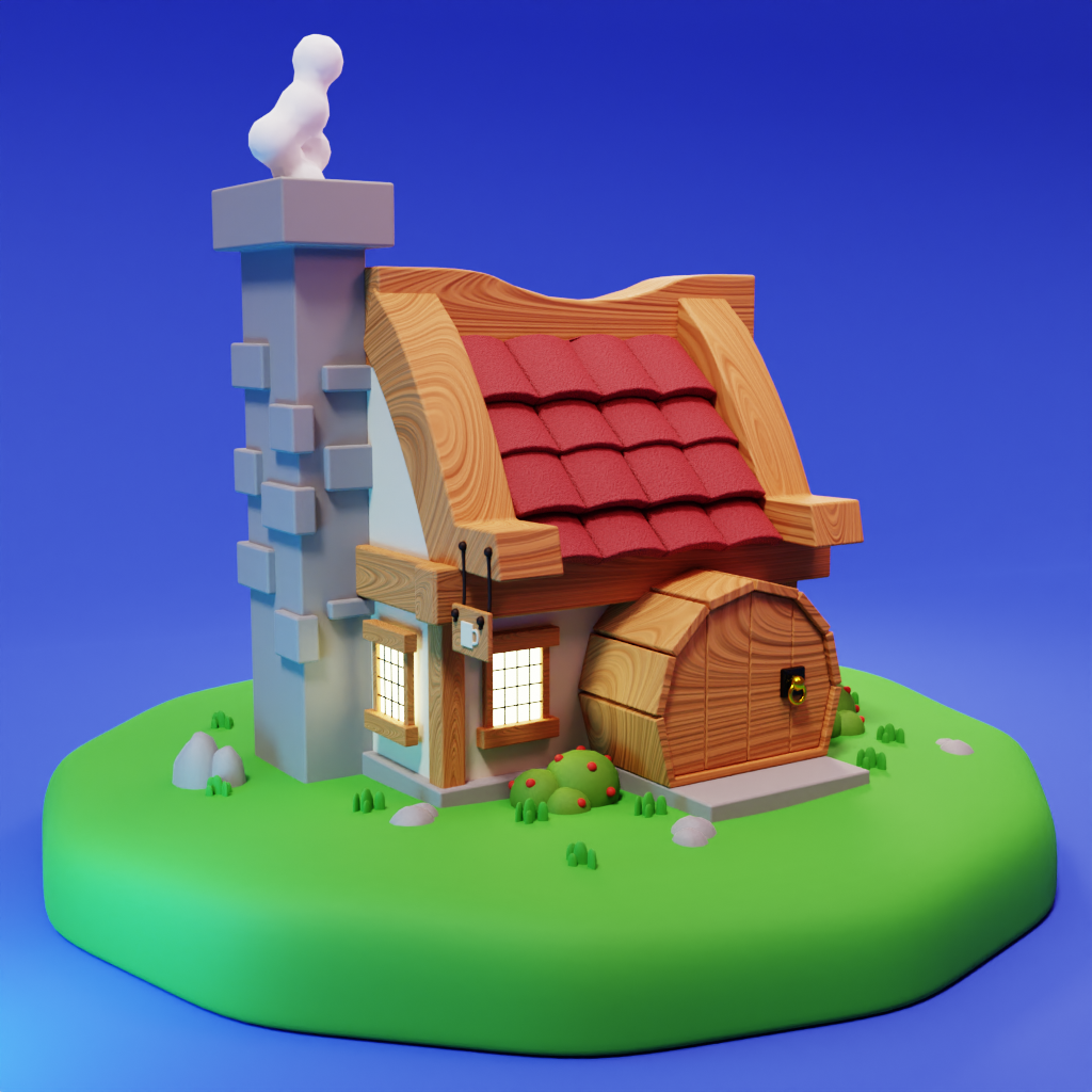 Stylized Tavern House | Commercial Buildings models | BlenderKit