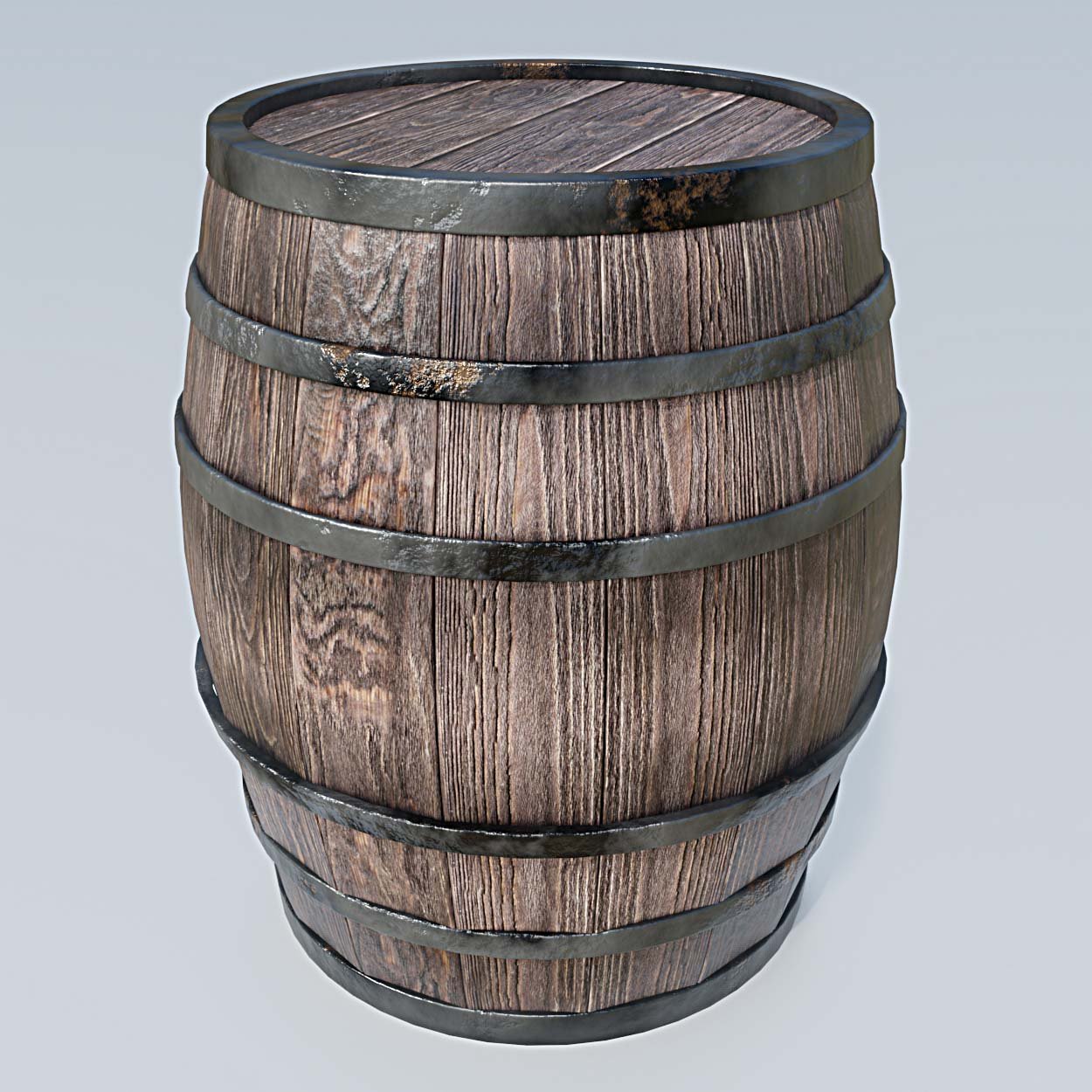 Rustic Wooden Barrel | Containers models | BlenderKit