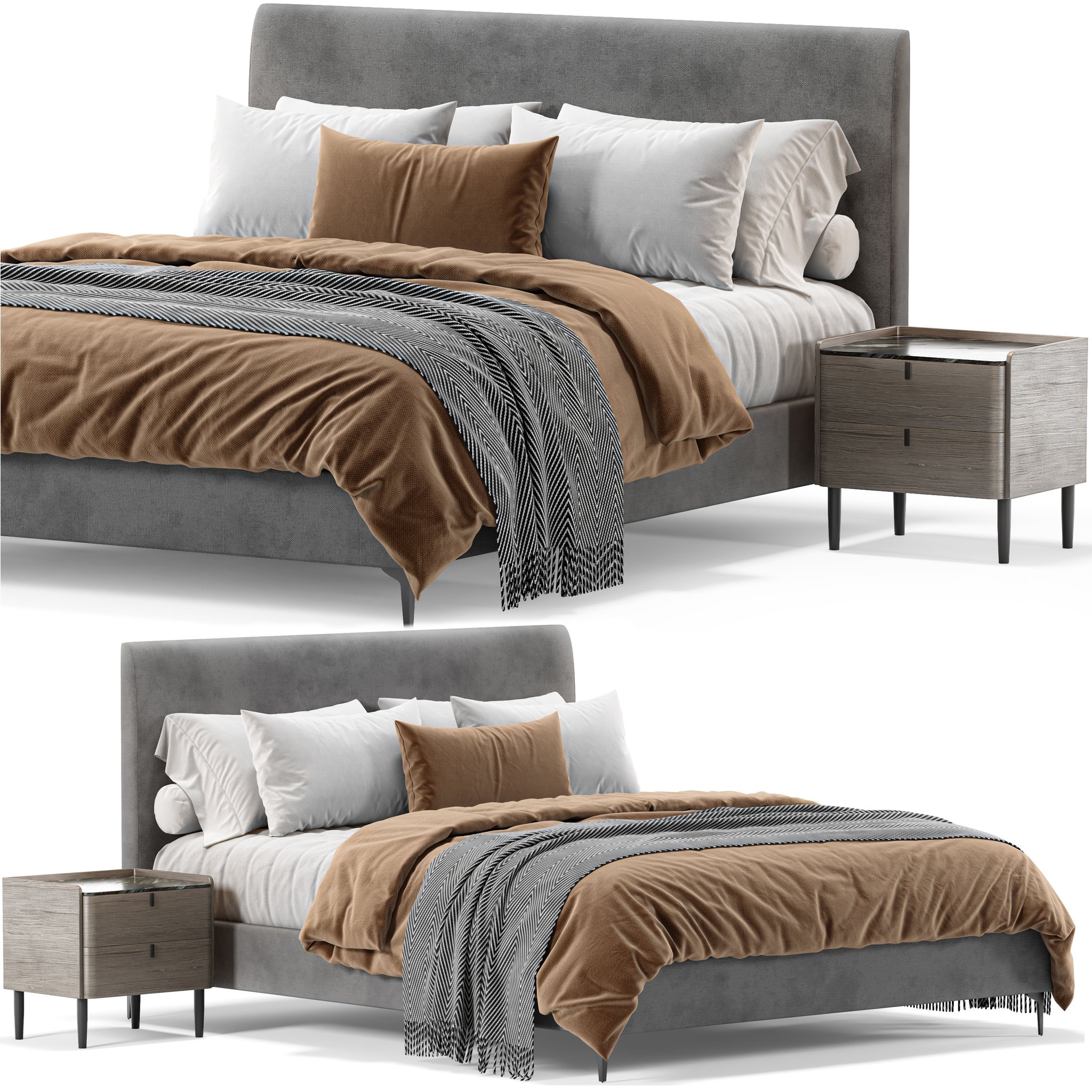 Bed West Elm Andes | 3D Bed models | BlenderKit