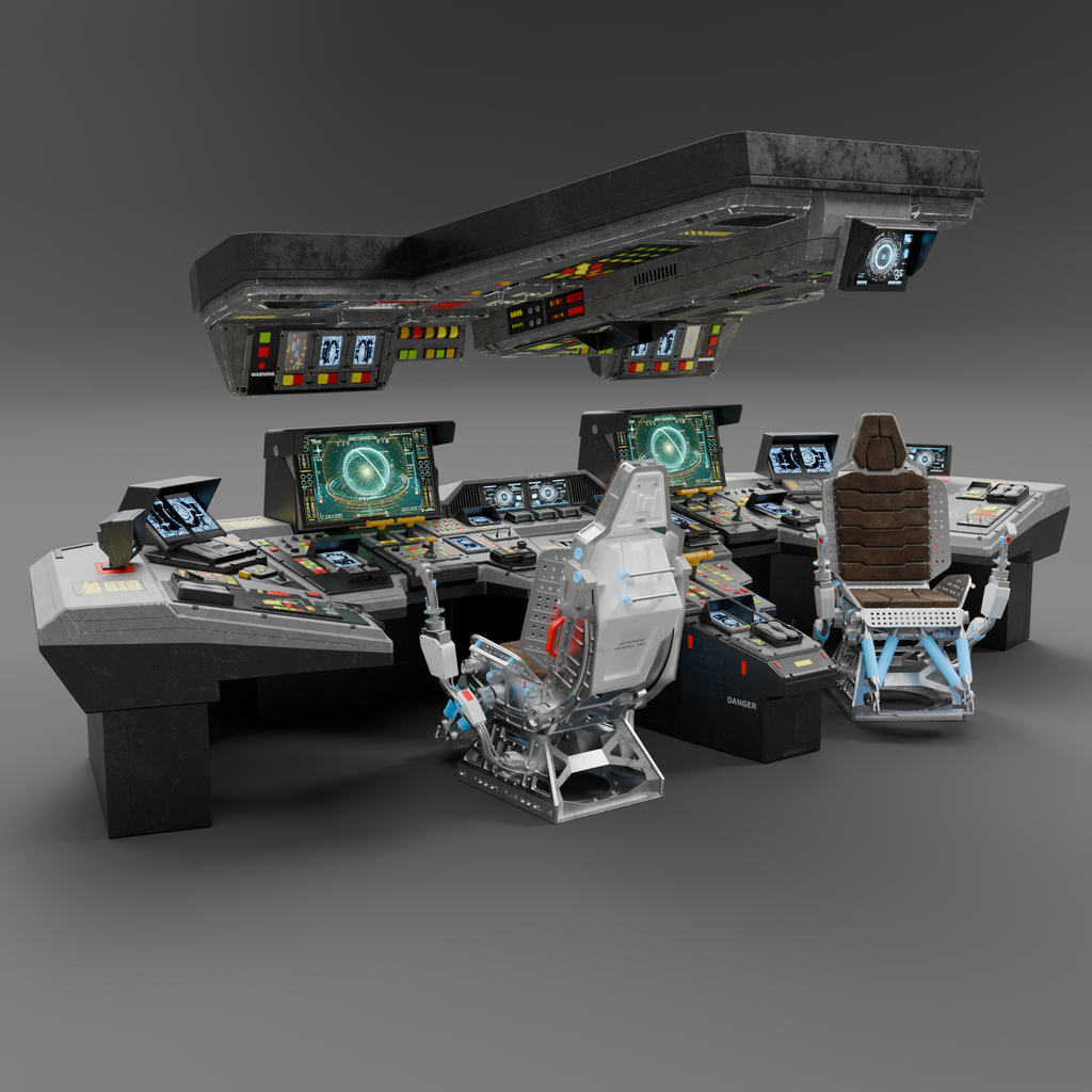 Spaceship Bridge Interior | Spacecraft models | BlenderKit