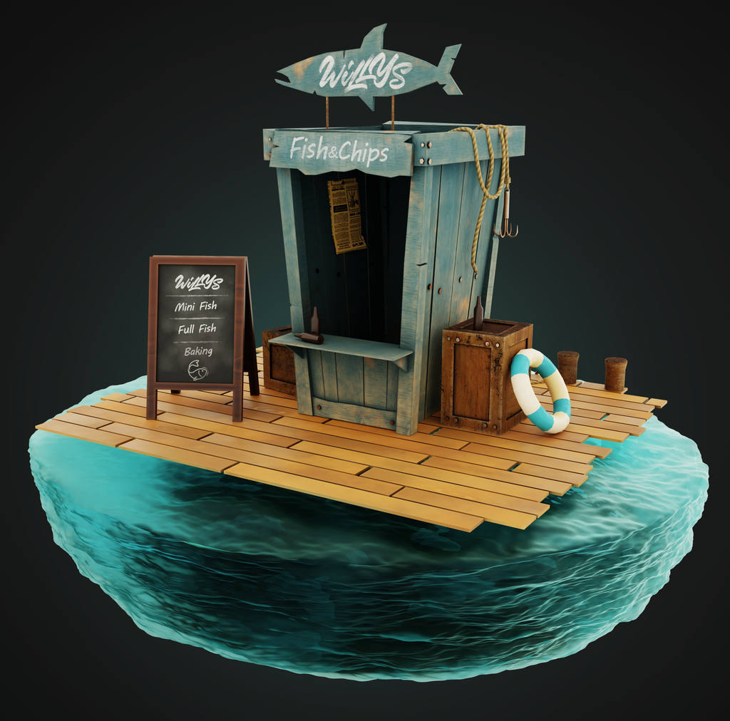 Stylized beach Shop | Commercial Buildings models | BlenderKit