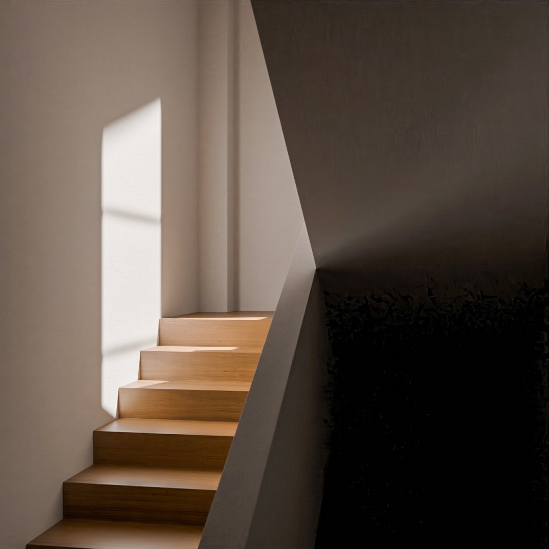 Modern stairs design with window light | Private scenes | BlenderKit