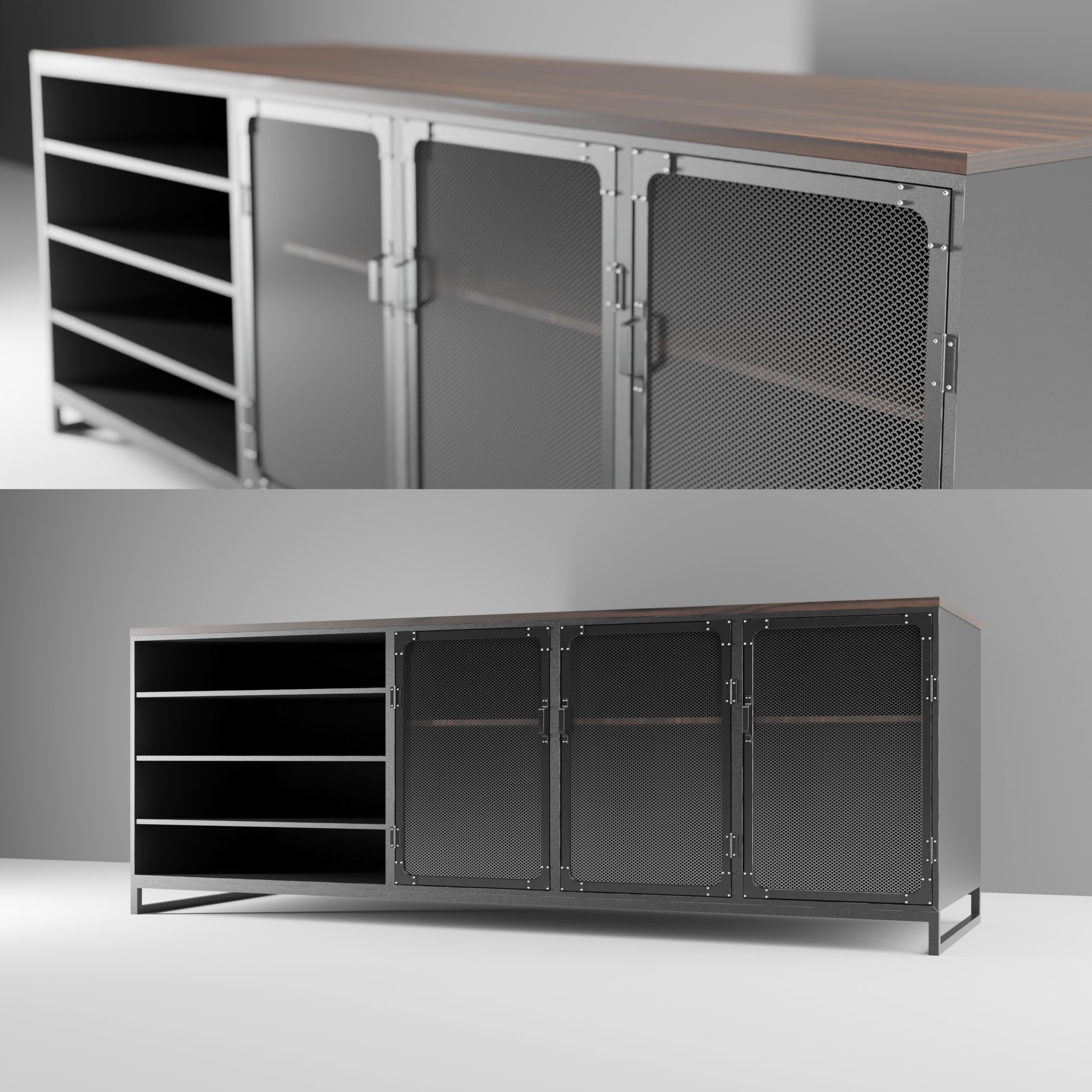 Industrial sideboard | FREE Sideboard & Drawers models | BlenderKit