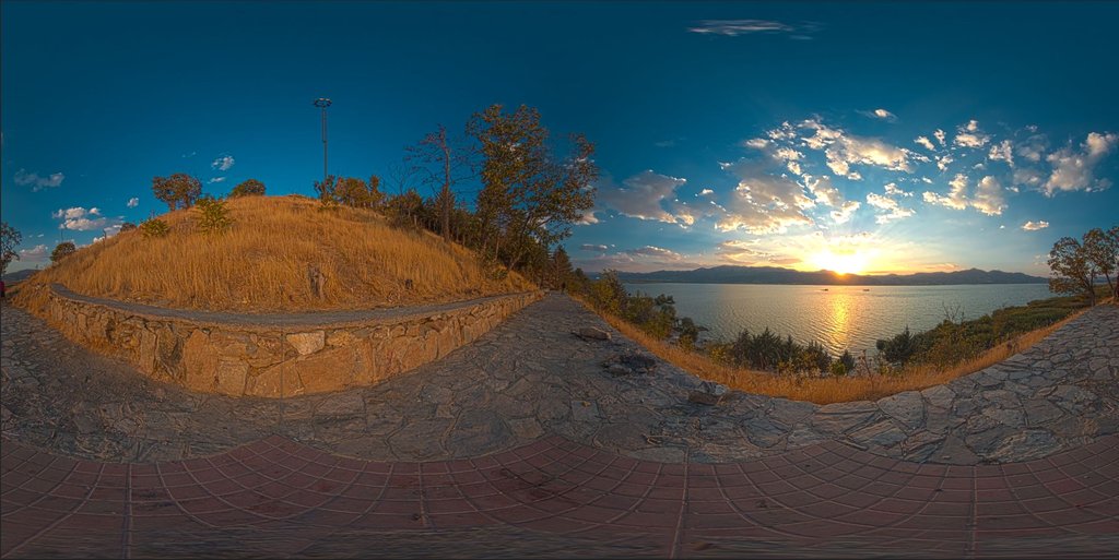 Lakeside Curve Walkway HDRI | Water Environments HDRis | BlenderKit